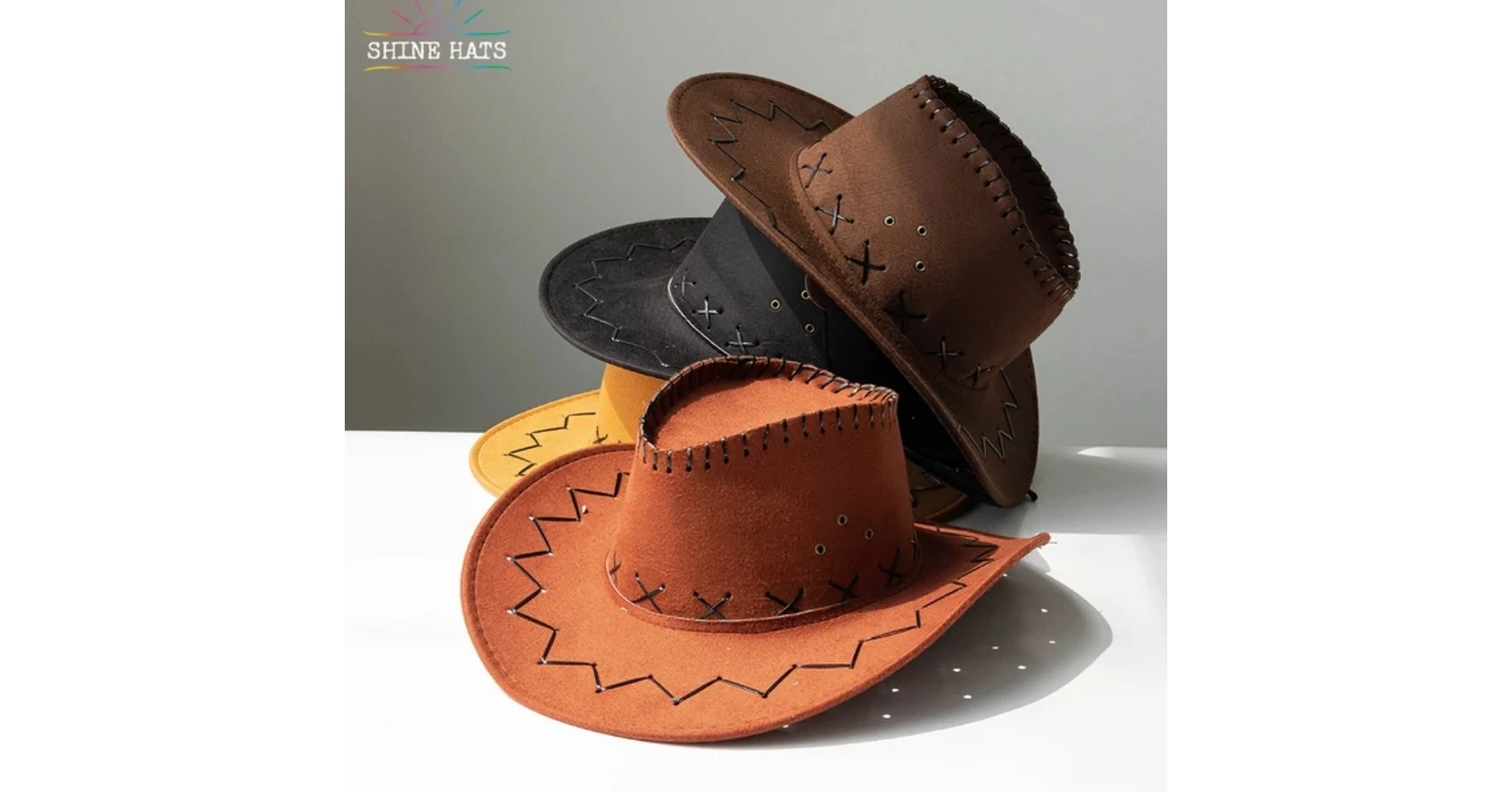 Cowboy bőrhatású kalap több színben - haj-partyshop -póthajak- jelmezek ...