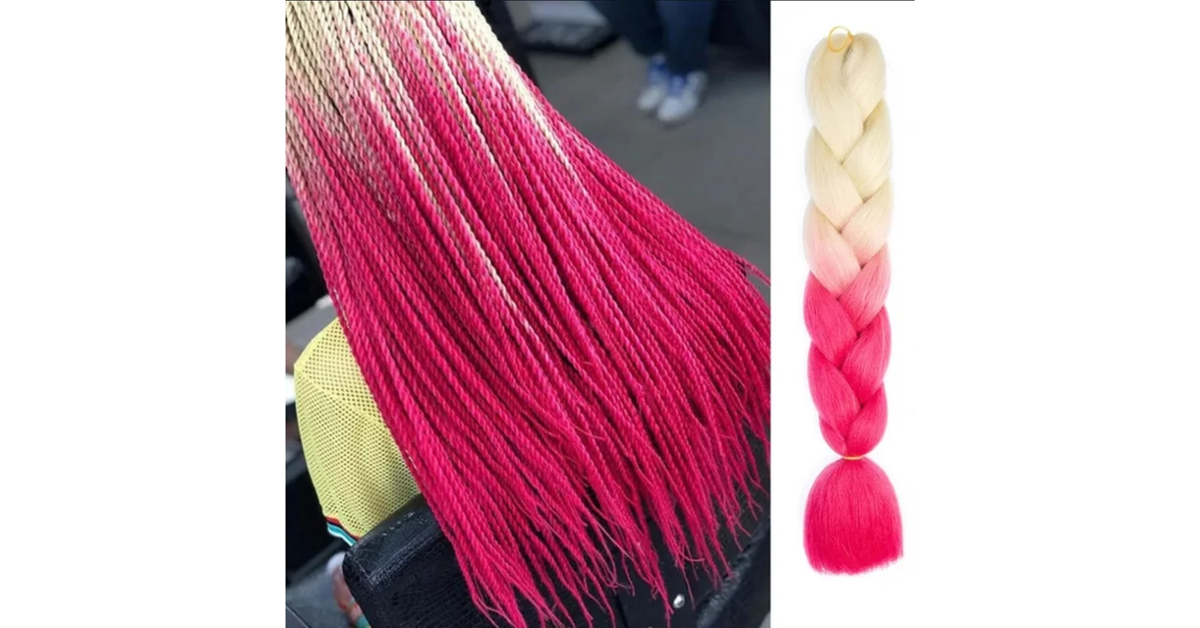 Kanekalon haj ombre szőke - pink - haj-partyshop -póthajak- jelmezek ...