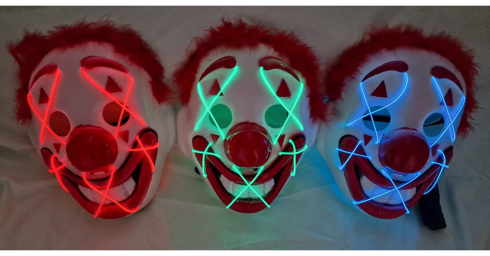 Rémisztő Bohóc álarc világítós - haj-partyshop -póthajak- jelmezek ...