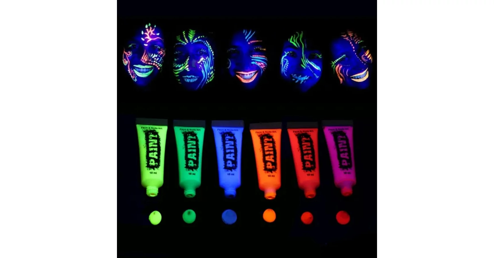 Uv világítós party arc és testfesték - haj-partyshop -póthajak ...